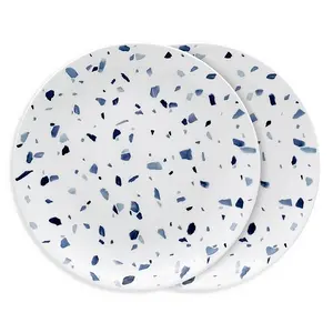 Twig New York Terrazzo Azzurro Salad/dessert Plates, Set Of 2 - Blue