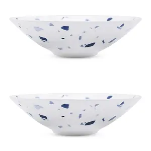 Twig New York Terrazzo Azzurro Soup/pasta Bowls, Set Of 2 - Blue