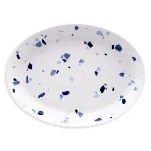 TWIG NEW YORK Terrazzo Azzurro 11 Oval Platter - Blue