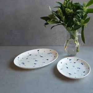 Twig New York Terrazzo Azzurro 11 Oval Platter - Blue