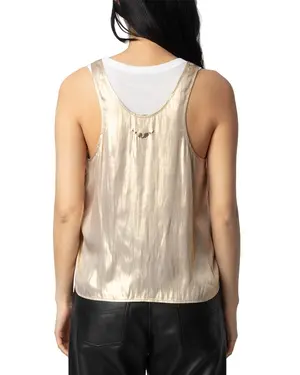 Zadig&Voltaire Tarys Satin Top - Gold