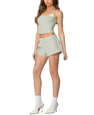EDIKTED Lenorah Gingham Boxer Shorts