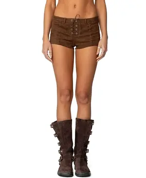 EDIKTED Sloane Micro Shorts - Brown
