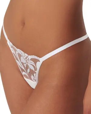 Bluebella Leonora Lace Thong Panties - White/sheer