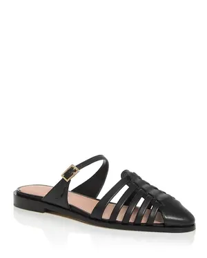 MALONE SOULIERS Eleonora Strappy Flats - Black