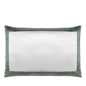 Gingerlily Ebury Housewife Silk Pillowcase, Standard - White/green