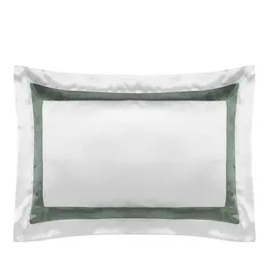 Gingerlily Ebury Oxford Silk Pillowcase, King - White/green