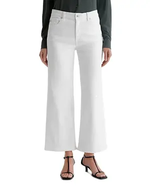 Ag Saige Mid-rise Wide-leg Cropped Jeans - Gallery White