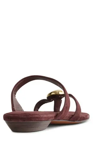 Madewell The Mila Hardware Toe Loop Slide Sandal - Espresso Bean