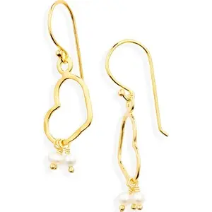 KIARA BY KI-ELE Ki-ele Esther Pearl Heart Drop Earrings - Gold