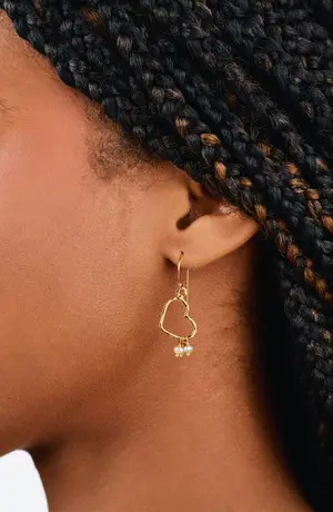 KIARA BY KI-ELE Ki-ele Esther Pearl Heart Drop Earrings