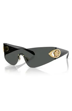 Versace 142mm Pillow Shield Sunglasses - Dark Grey