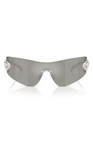 Versace 142mm Pillow Shield Sunglasses - Silver