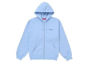Supreme Crest Zip Up Hooded Sweatshirt - Light Blue