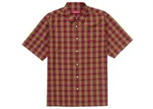 Supreme Mini Plaid Short Sleeve Shirt - Orange