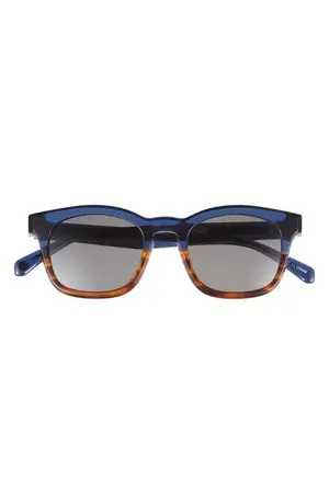 Eyebobs Eyebobs Humble Narrator 49mm Square Sunglasses Navy Amber Crystal / Navy