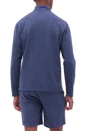 Bugatchi Quarter Zip Performance Pullover - Navy