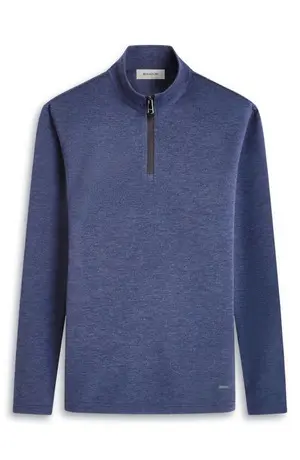 Bugatchi Quarter Zip Performance Pullover - Navy