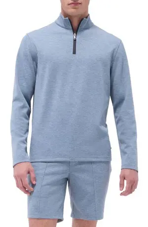 Bugatchi Quarter Zip Performance Pullover - Shark