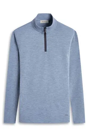 Bugatchi Quarter Zip Performance Pullover - Shark