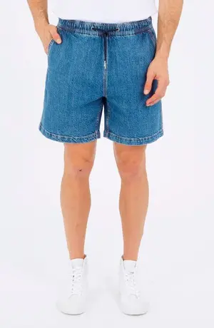 Guess Drawstring Denim Shorts - Blue