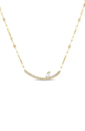 Lana Jewelry 14k Gold Curved Diamond Pendant Necklace - Yellow