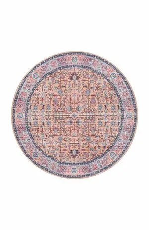 JONATHAN Y Kemer All-over Persian Machine-washable Round Area Rug - Red/blue