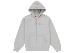 Supreme Crest Zip Up Hooded Sweatshirt - Heather Grey