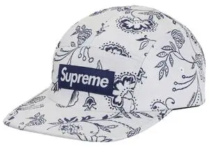 Supreme Floral Jacquard Camp Cap - White