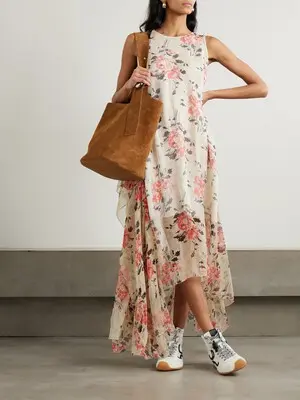Loewe Asymmetric Floral-print Maxi Dress