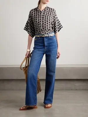 La DoubleJ Mother Estelle Printed Crepe Blouse