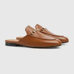 Gucci Princetown Leather Slipper - Brown