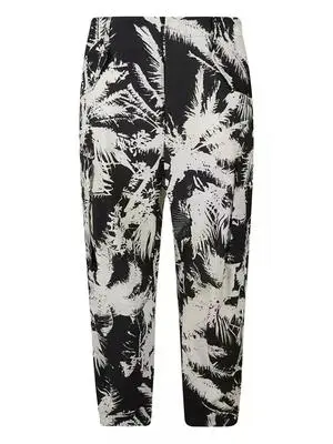 LANEUS Printed Cotton Trousers
