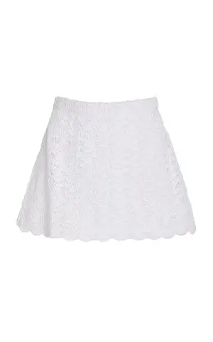 MARLIES GRACE Exclusive Rosamund Crocheted Mini Skirt - White