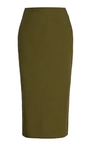MARLIES GRACE Straight Cotton Skirt - Green