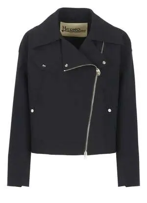Herno Asymmetrical Zip Jacket - Black