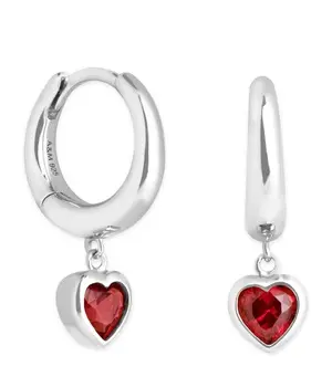ASTRID & MIYU Heart Huggie Earrings - Silver