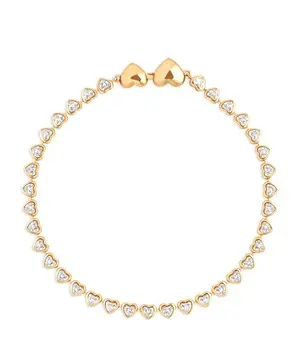 ASTRID & MIYU Yellow -plated Heart Tennis Bracelet - Gold