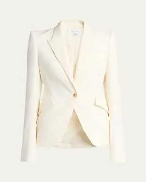 Alexander McQueen Belted Single-Breasted Blazer - Bone