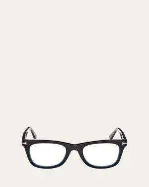 TOM FORD Acetate Square Glasses With Clip-on Sun Lenses