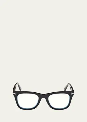 TOM FORD Acetate Square Glasses With Clip-on Sun Lenses