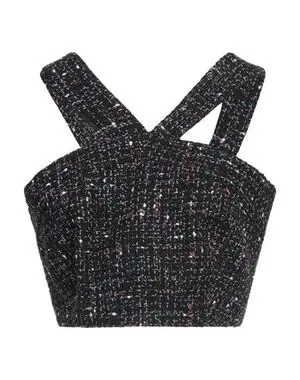 Sandro Tweed Crop Top - Black