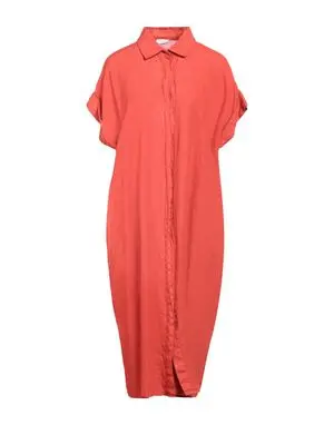 Rossopuro Midi Linen Shirt Dress