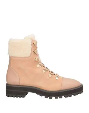 STUART WEITZMAN Calfskin Shearling Combat Boots - Blush
