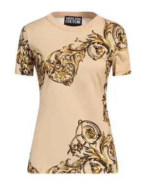Versace Printed Cotton T-shirt - Sand