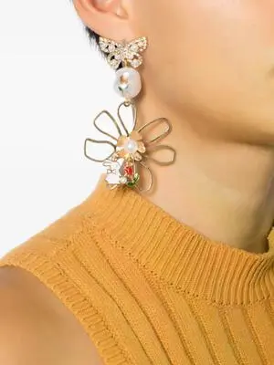 AMIR SLAMA Flower Bunny Motif Drop Earrings