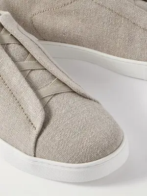 Zegna Triple Stitch™ Linen-canvas Slip-on Sneakers