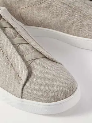 Zegna Triple Stitch™ Linen-canvas Slip-on Sneakers