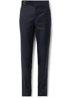 Rubinacci Genny Slim-fit Virgin Wool-twill Suit Trousers - Blue