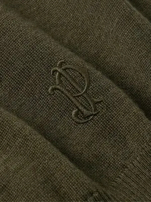Purdey Linton Logo-embroidered Wool Half-zip Sweater - Green